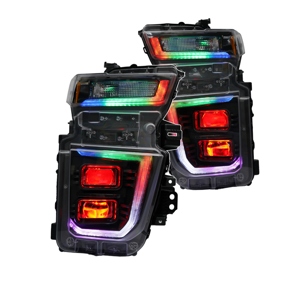 Chevrolet Silverado HD: Multicolor Flow Series Headlights + Demon Eyes