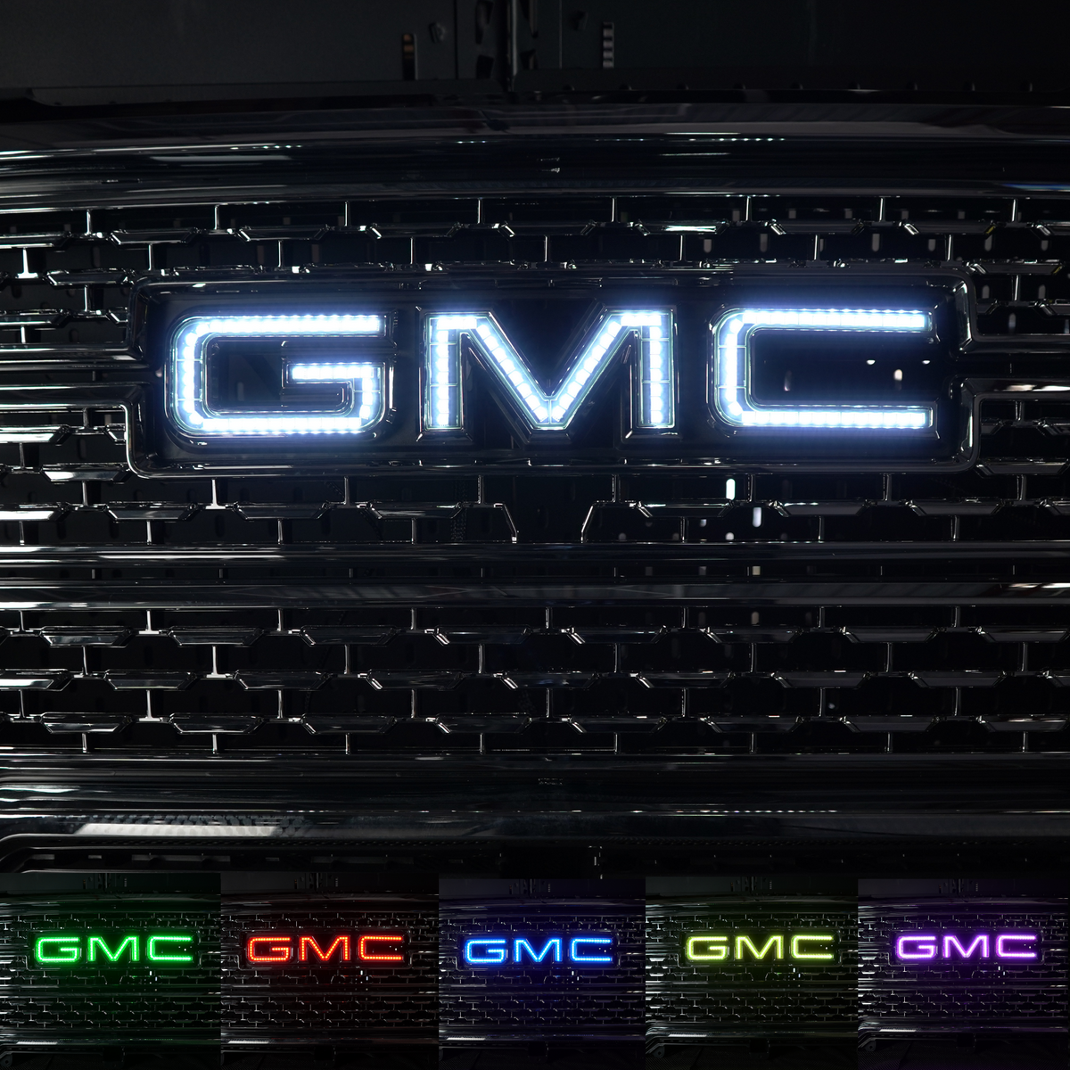 Illuminated Led Light Up Logo GMC Emblem Multicolor