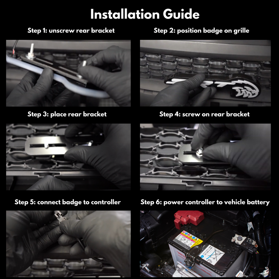 SRT Trackhawk Hellhawk LED Emblem: (Multicolor Flow)